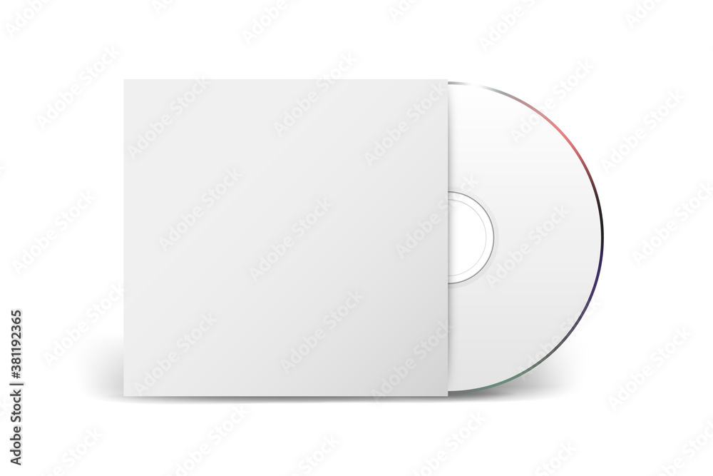 Vector de Stock Vector 3d Realistic CD, DVD with Paper Cover Box ...