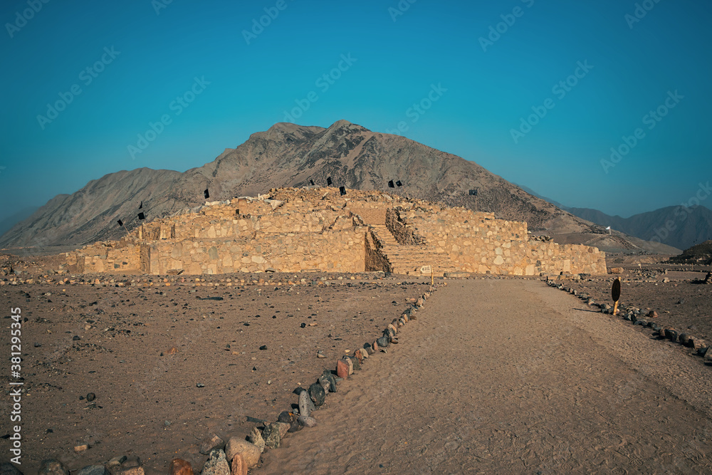 way to the pyramid peruvian Stock Photo | Adobe Stock