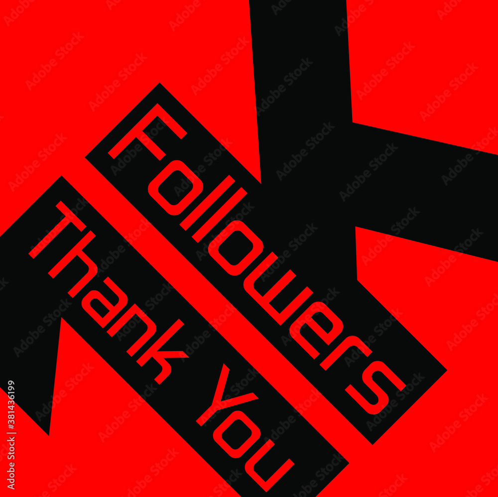 Thanking Post for 1K Followers on Social media Stock Vector | Adobe Stock