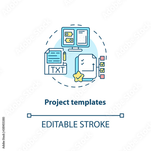 Project templates concept icon. Software structure idea thin line ...