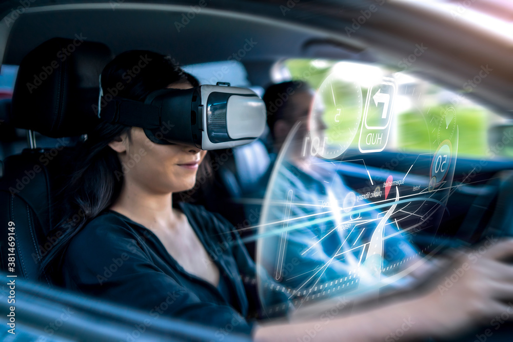 Virtual augmented reality driving user interface simulation projection ...