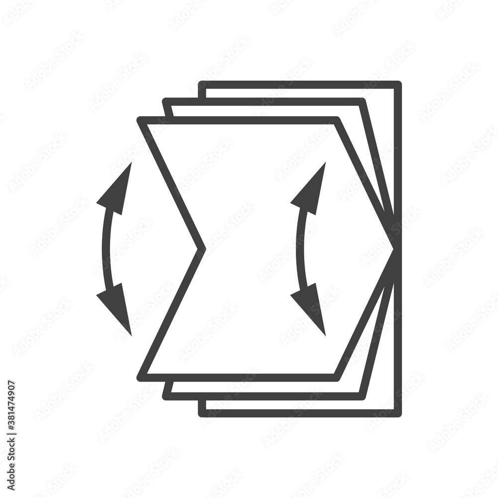 Folding screen reveal icon. Direction arrows for opening and closing ...