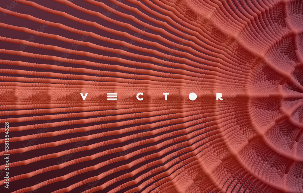 3D wavy background with ripple effect. Vector illustration with ...