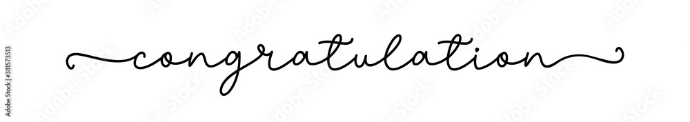 CONGRATULATION. Modern calligraphy quote, line script word ...