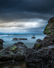 The Beach At Villerville, 1864 Free Stock Photo - Public Domain Pictures