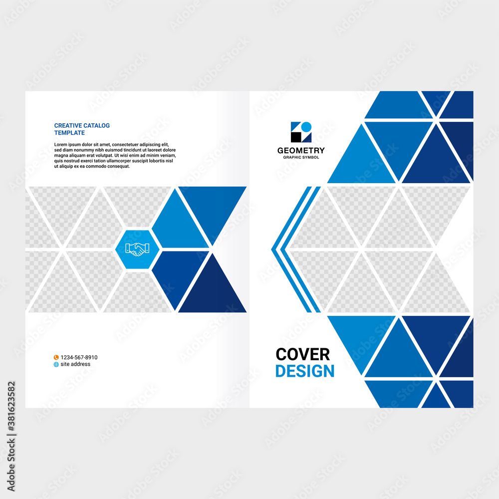 Catalog cover design, booklet design, flyer design, creative geometric ...