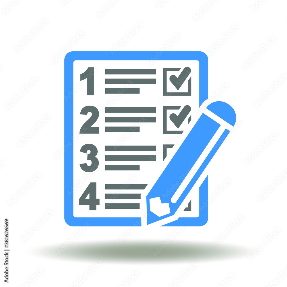 Check list form icon vector. Voting test tick mark sign. Compliance ...
