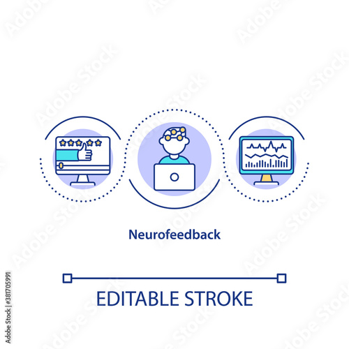 Neurofeedback concept icon. Measuring brain activity ...
