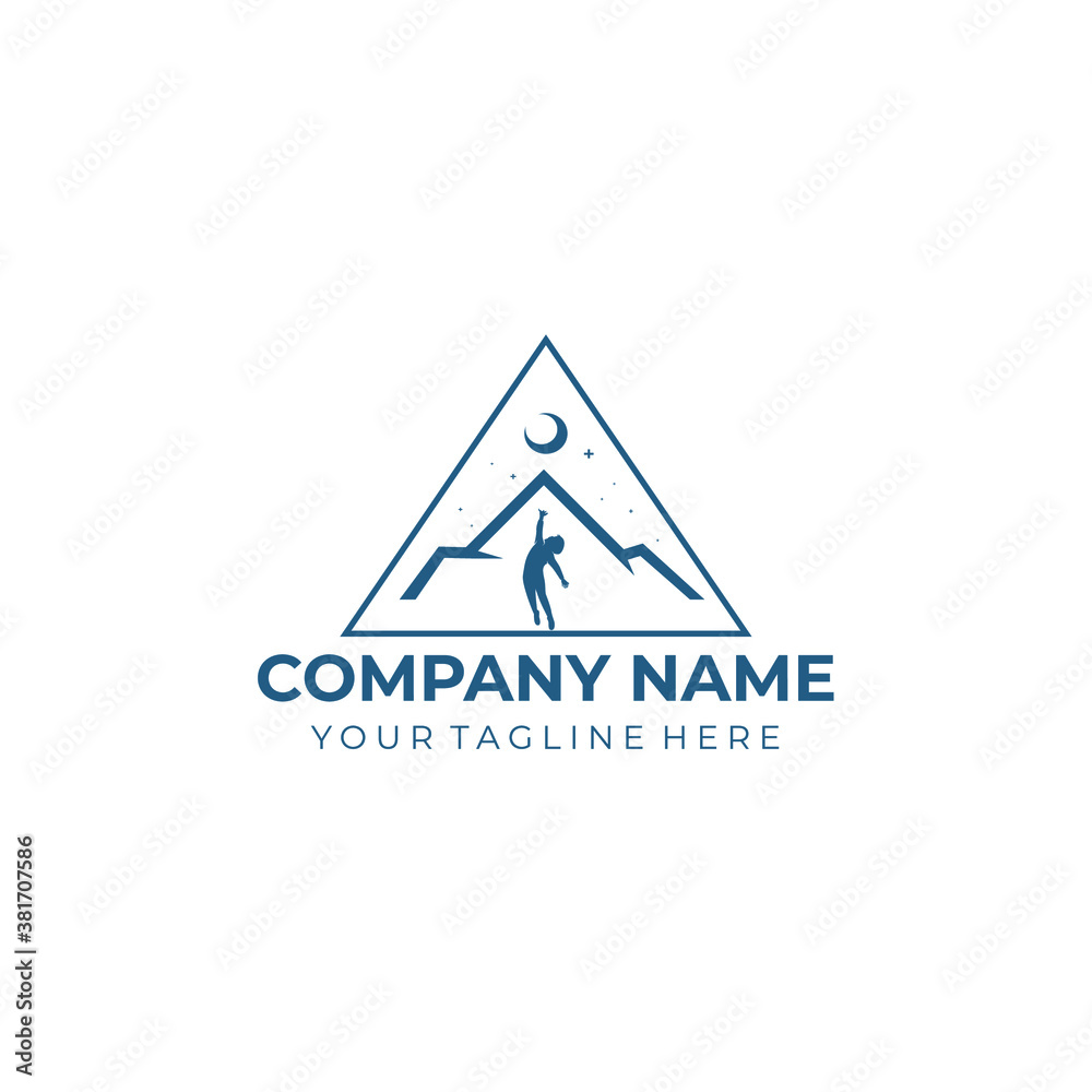 Kids Mountain Pyramid Star logo design Template Stock Vector | Adobe Stock