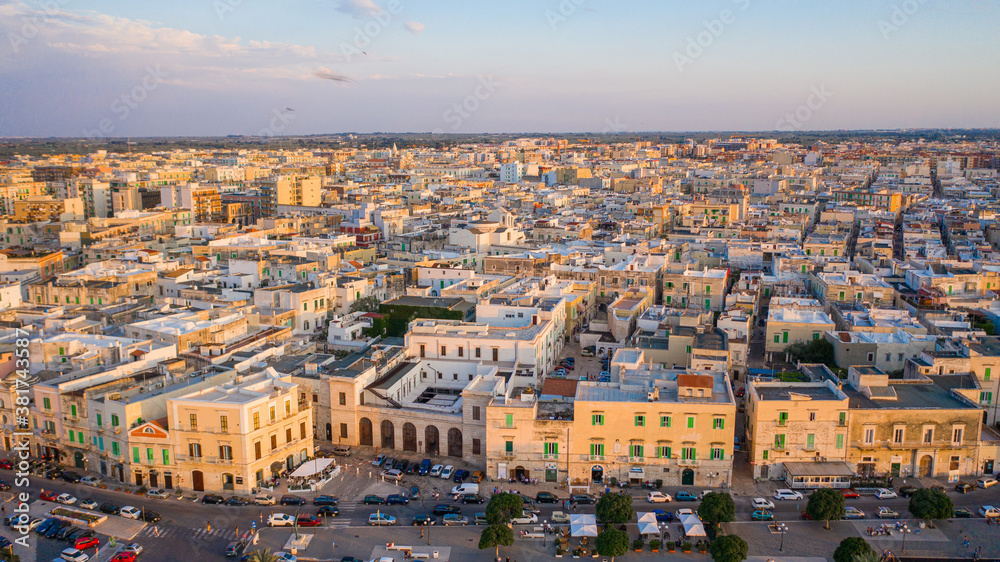 Beautiful panoramic aerial view photo from flying drone on Molfetta ...