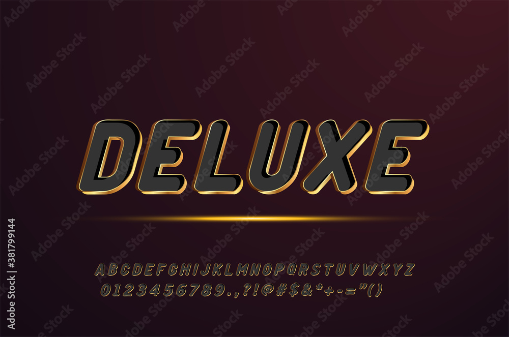 Modern and Stylish Font Effect with modern style highlight gold ...