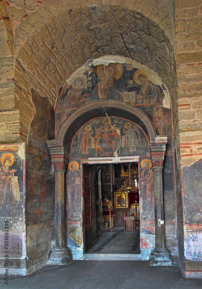 Wall paintings of the Church of Serbian orthodox monastery, Gracanica ...