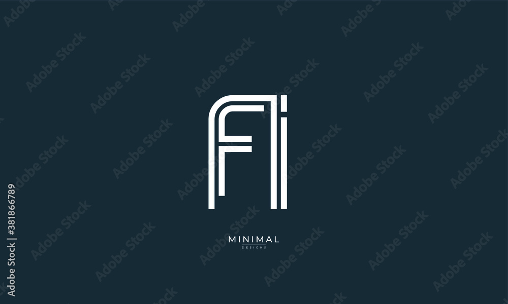 alphabet letter icon logo FI Stock Vector | Adobe Stock