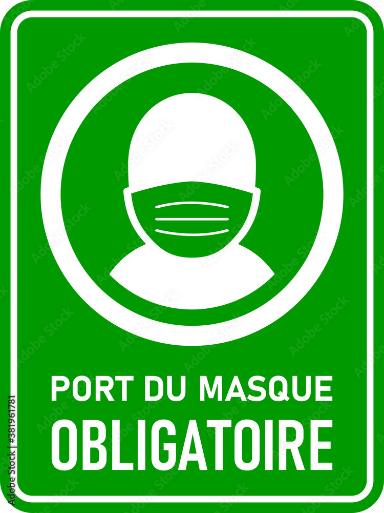 Vector de Stock Port Du Masque Obligatoire ("Wearing a Face Mask is ...