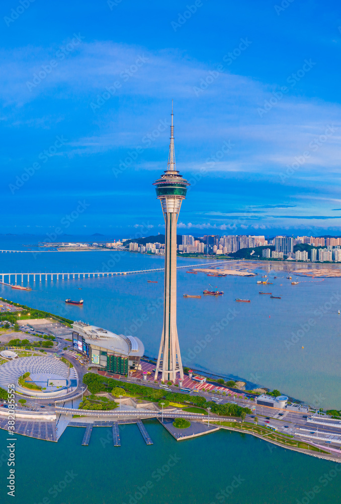 Aerial photographs of the coastal scenery of the Macao Special ...