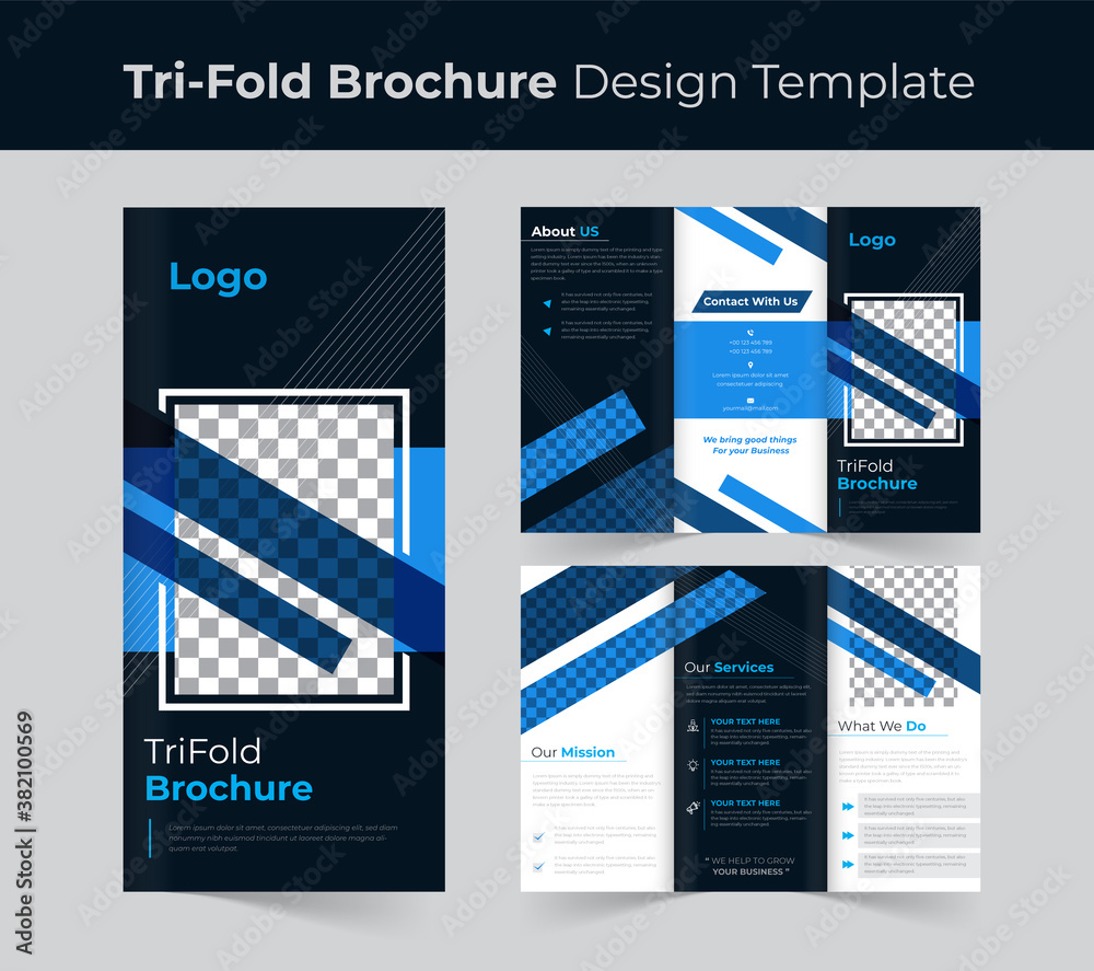 Trifold brochure design, brochure trifold layout design template Stock ...