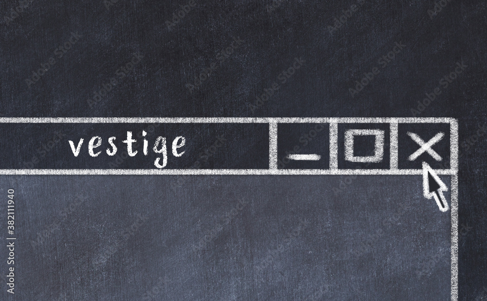 Concept of dealing with problem. Chalk drawing of closing browser ...