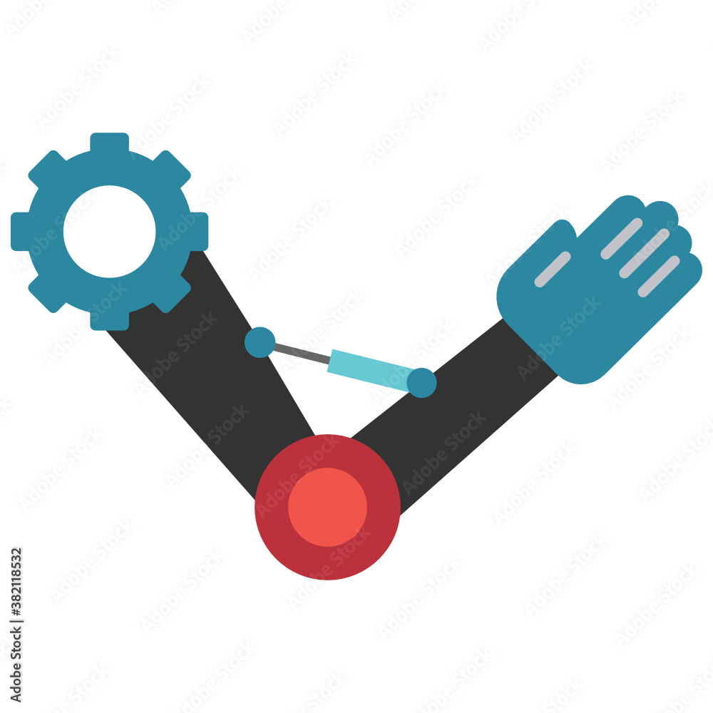 Biorobot technology Vector Icon, Robotic Arm and Lever Design, Simulate ...