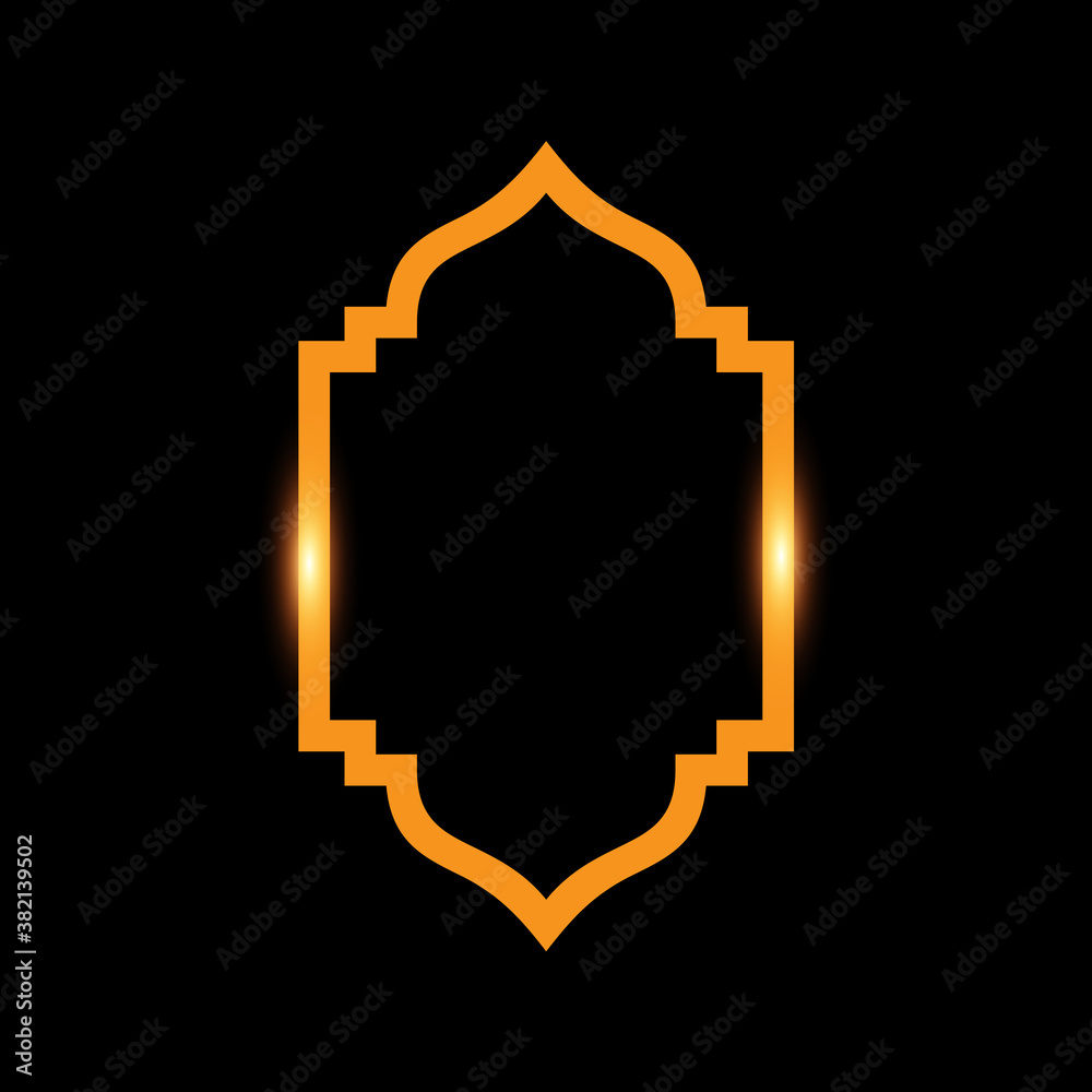 Gold islamic frame border design template 素材庫向量圖 | Adobe Stock