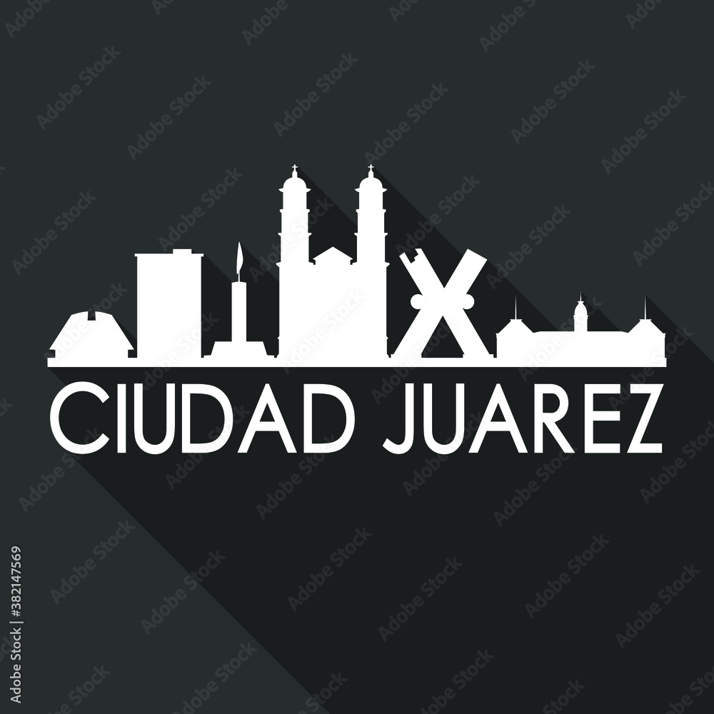 Ciudad Juarez Mexico America Flat Icon Skyline Silhouette Design City ...