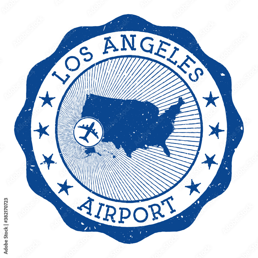 Vector de Stock Los Angeles Airport stamp. Airport of Los Angeles round ... Vector de Stock Los Angeles Airport stamp. Airport of Los Angeles round ...