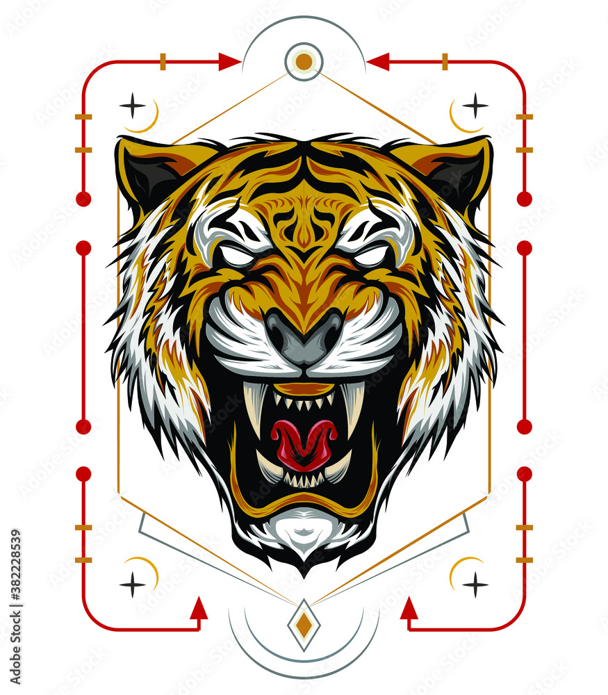 Logo tiger face illustration. vector animal design. Stock Vector ...