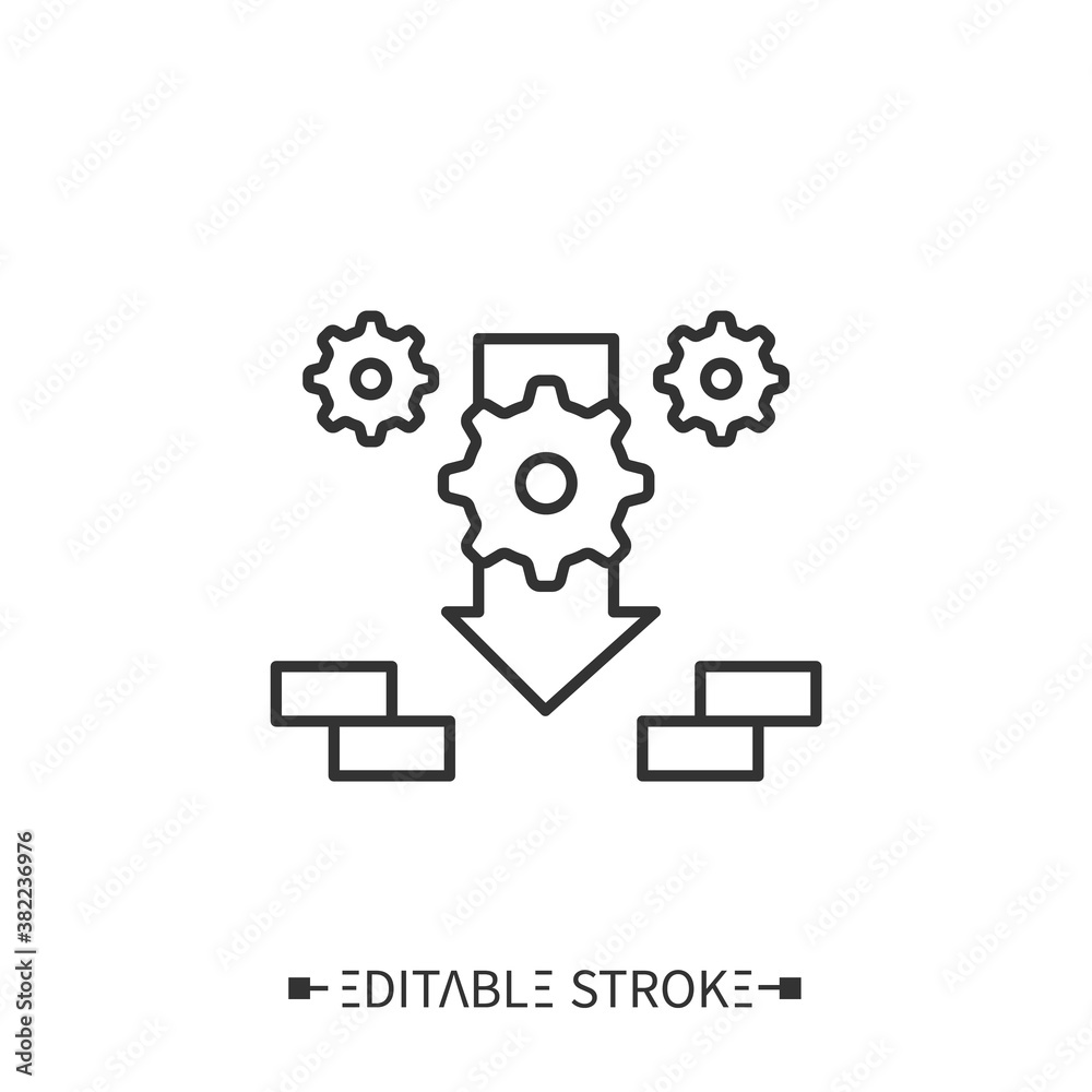 Installation line icon. Post manufacturing. Loading process. Concept of ...