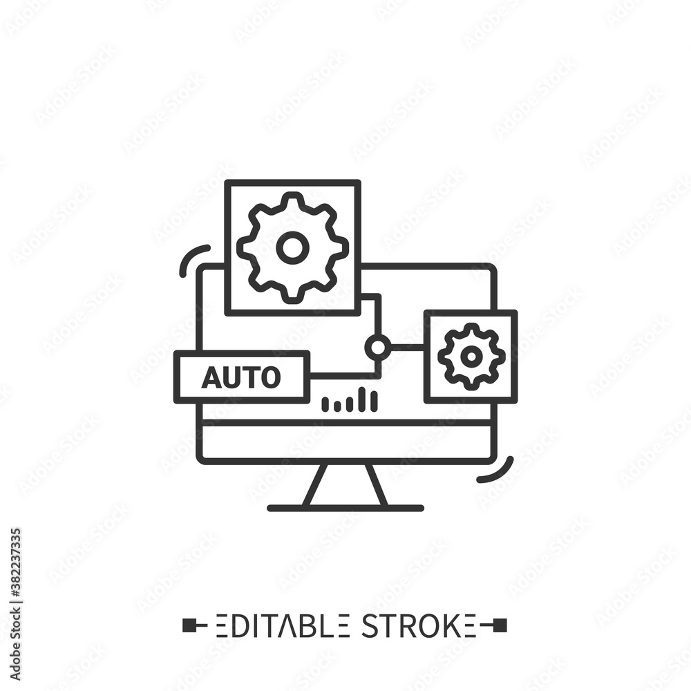Computer aided design line icon. CAD. Automated product engineering ...