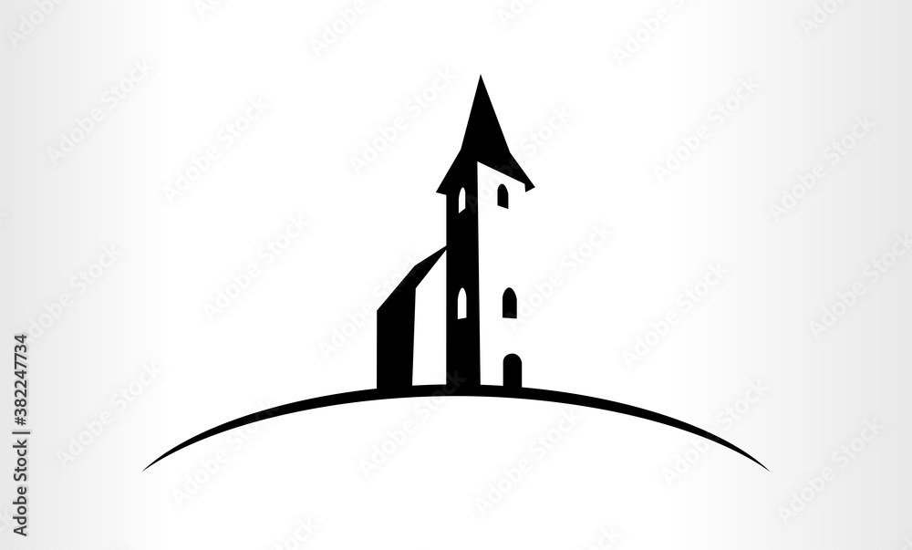 Vector Illustration of a Church logo emblem Stock Vector | Adobe Stock