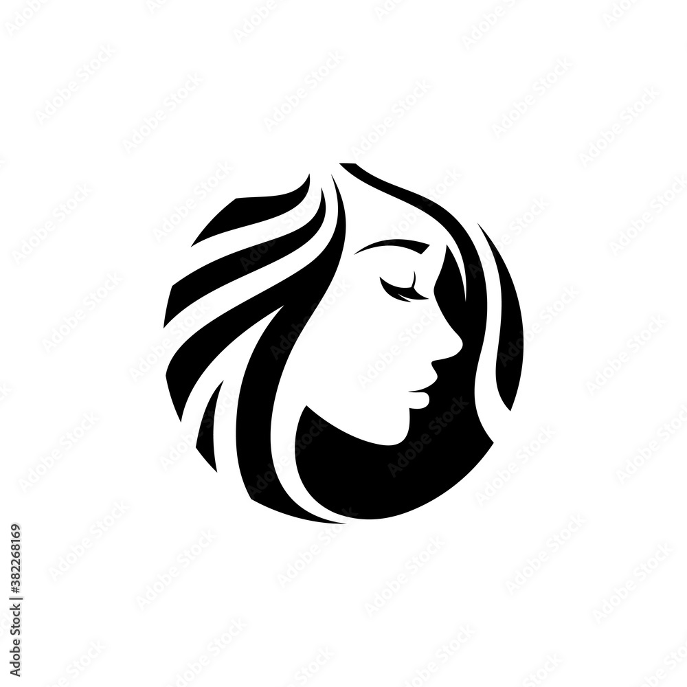 Beautiful woman logo for salon or beauty logo Stock Vector | Adobe Stock
