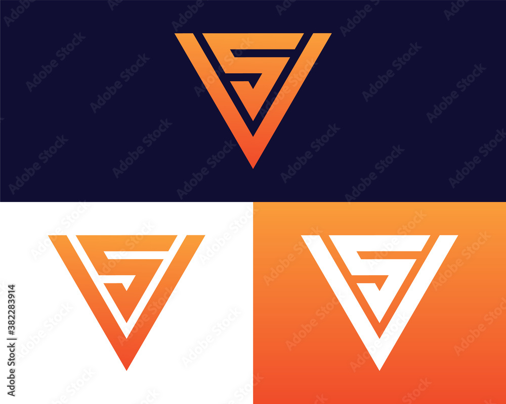 Letter S V logo design. creative minimal monochrome monogram symbol ...