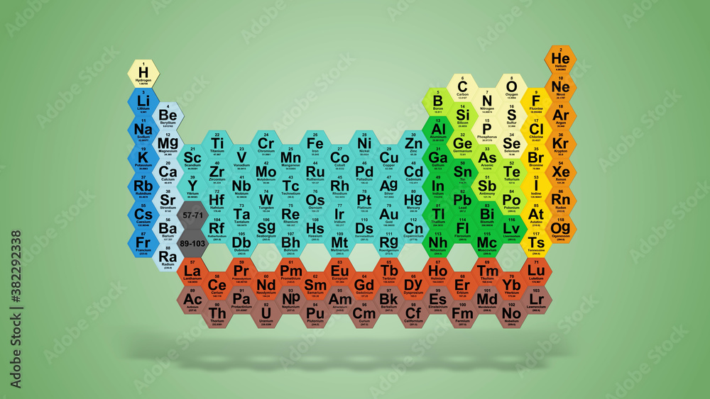 Periodic table of elements, mendeleev table, 3d render Stock ...