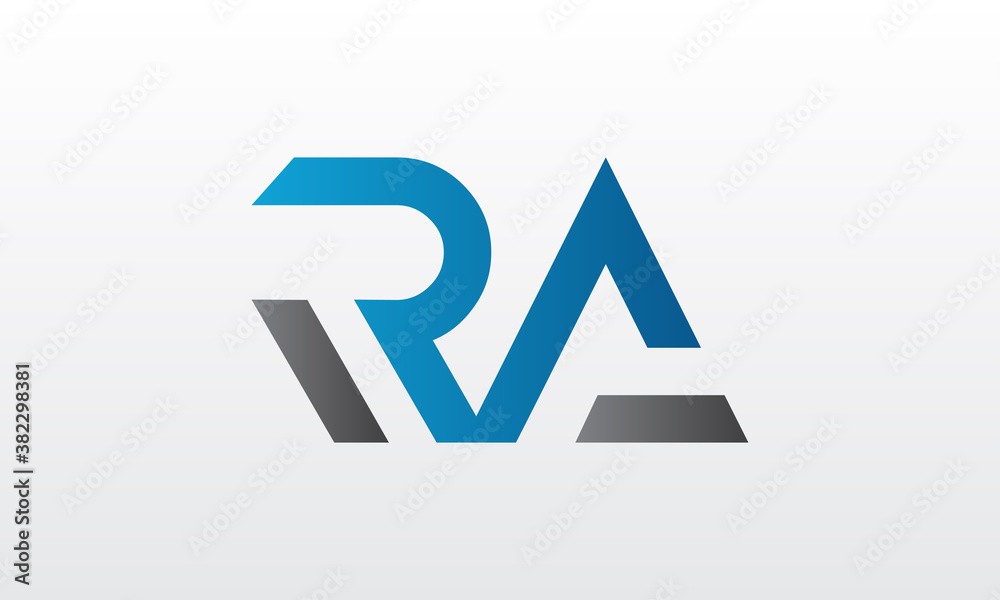 Initial ra letter logo with creative modern business typography vector ...