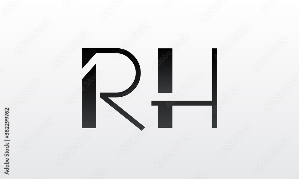 Initial rh letter logo with creative modern business typography vector ...