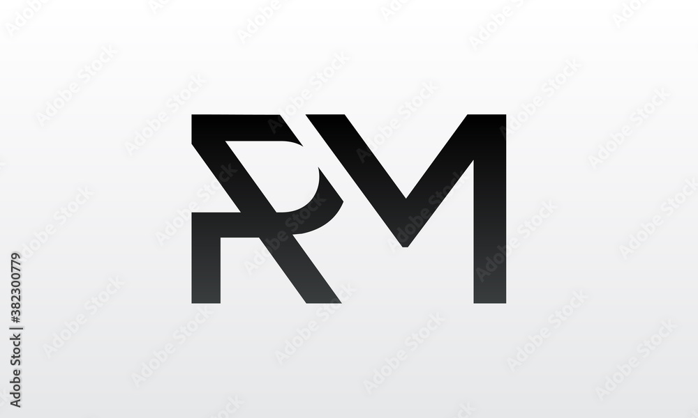 Initial rm letter logo with creative modern business typography vector ...