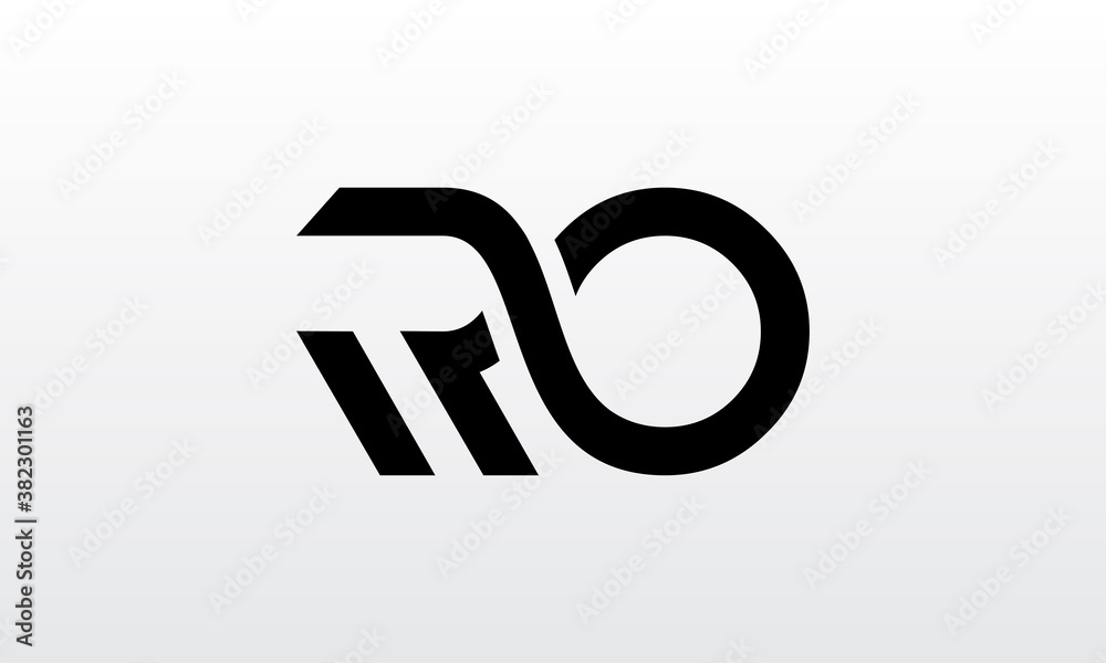 Initial ro letter logo with creative modern business typography vector ...