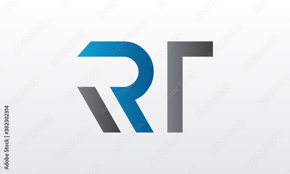 Initial rt letter logo with creative modern business typography vector ...