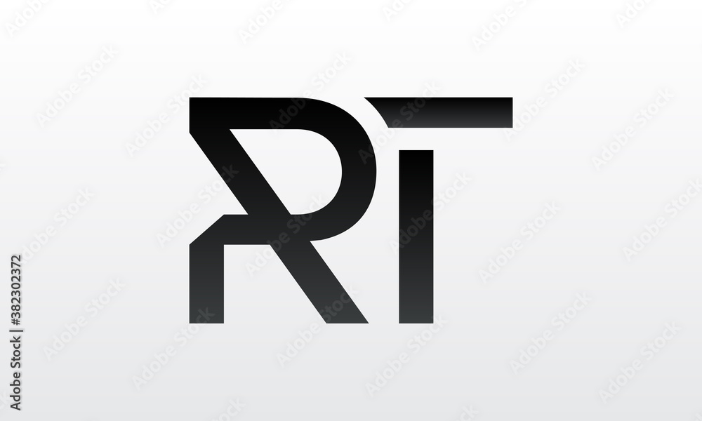 Initial rt letter logo with creative modern business typography vector ...