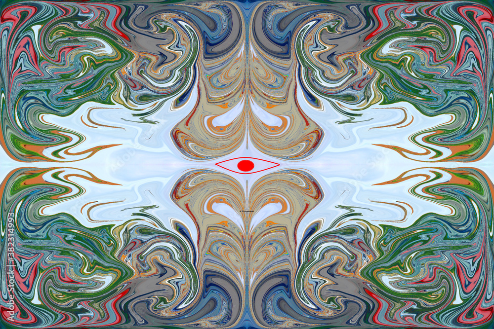 Abstract collage using shape and color distortion and adding eyes to ...