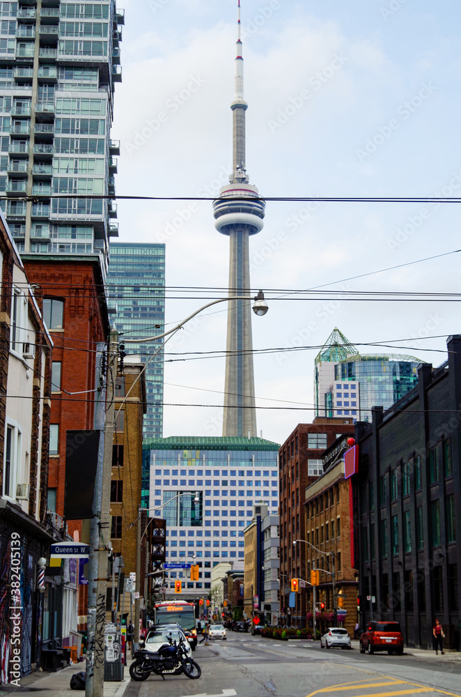 Famous Toronto skyline and architecture landmark television and radio ...