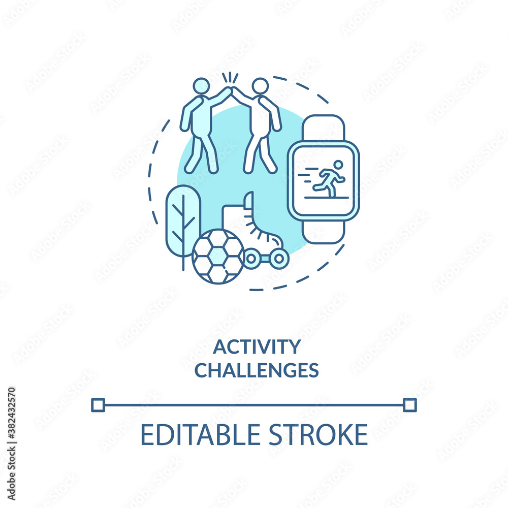 Activity challenges concept icon. Device capability idea thin line ...