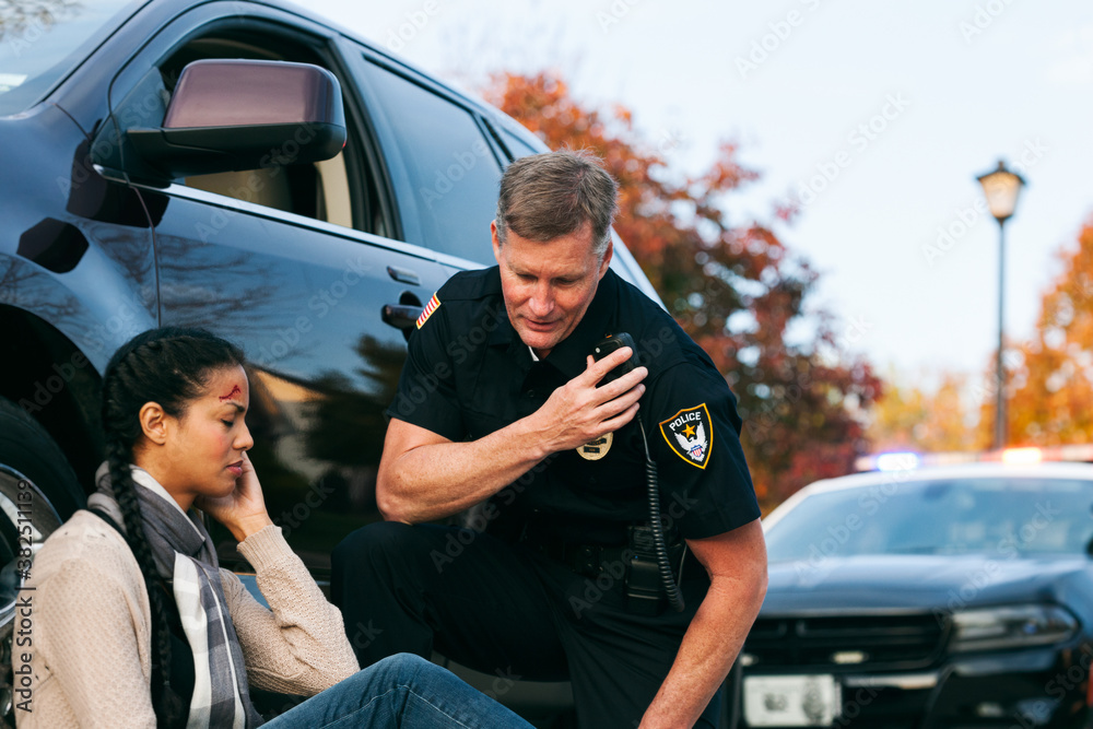 Police: Policeman Gets On Radio To Call For Ambulance After Acci Stock ...