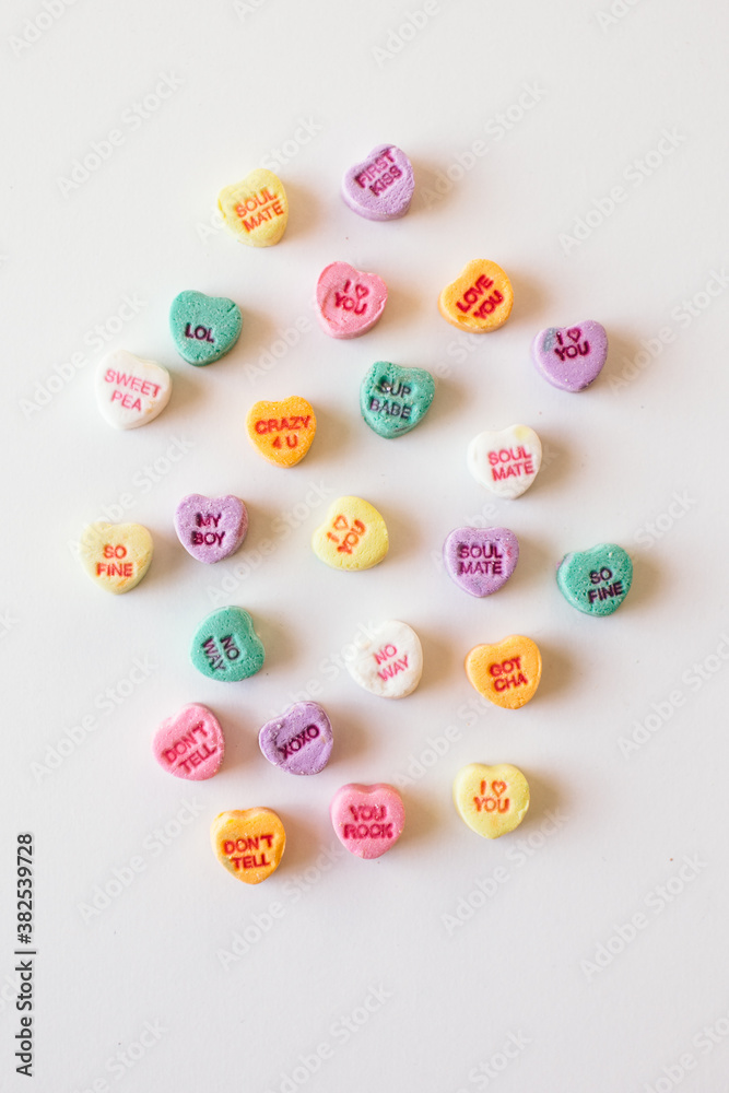 Valentine's Day candy hearts Stock Photo | Adobe Stock