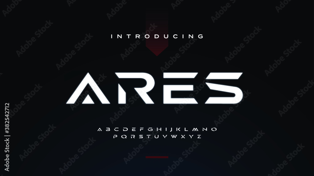 Futuristic ancient modern techno sci fi display font, abstract ...
