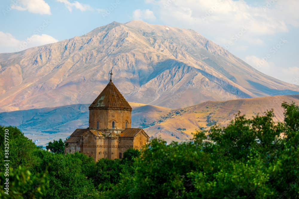 The Cathedral of the Holy Cross on Akdamar Island, in Lake Van in ...