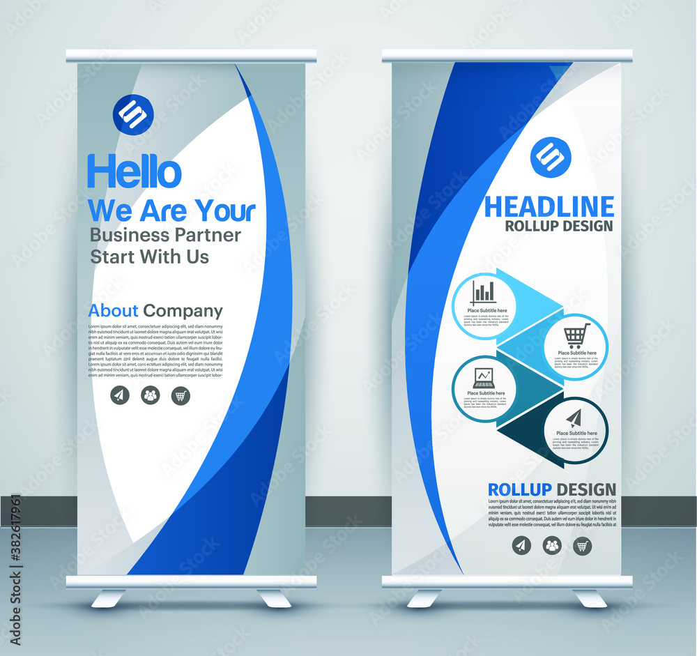 Roll up brochure flyer banner design vertical template vector, abstract ...