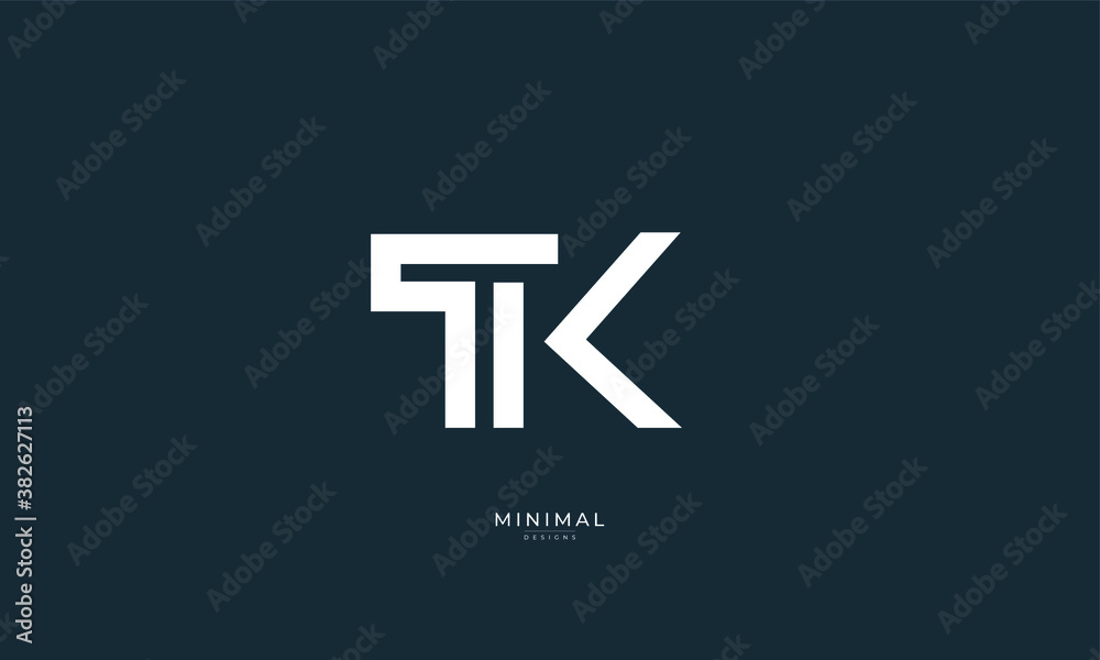Alphabet letter icon logo TK Stock Vector | Adobe Stock