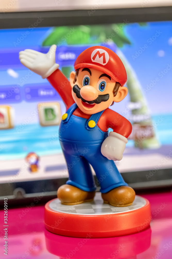 MOSCOW, RUSSIA - October 3, 2020: Super Mario Bros figure character ...