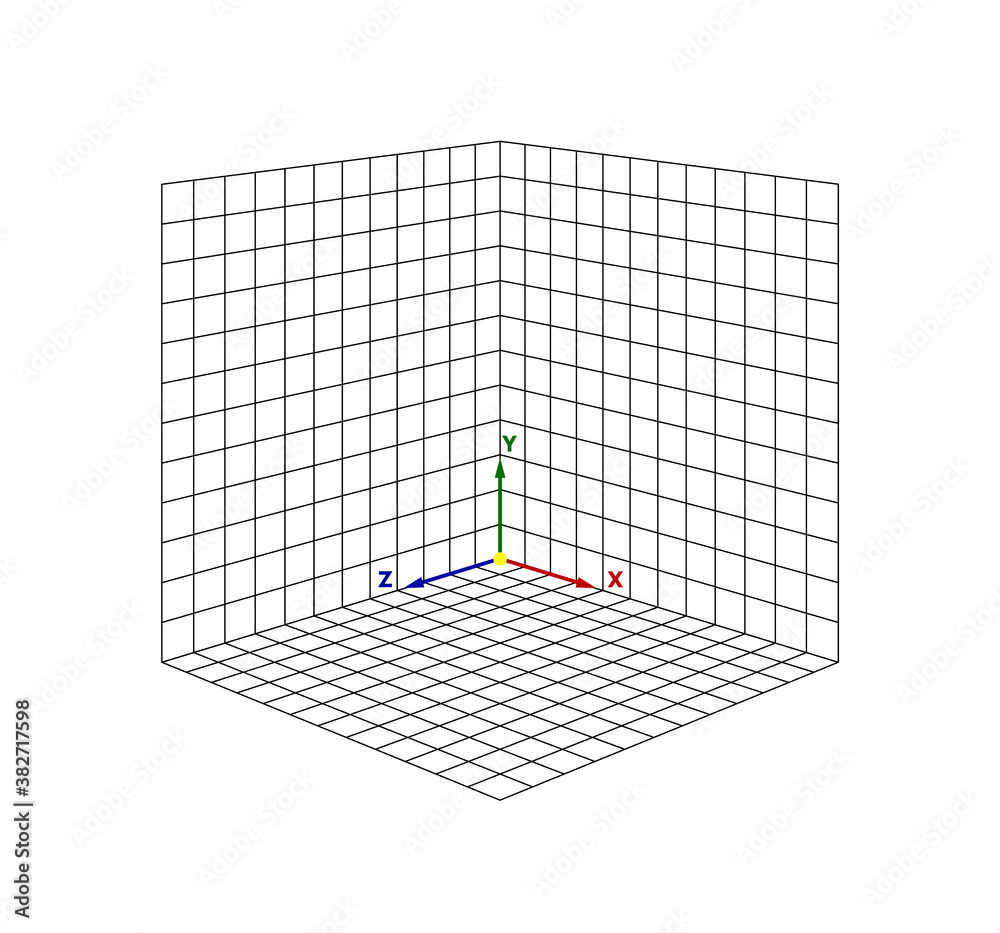 Cube perspective grid three-dimensional. Vector isometric solid shapes ...