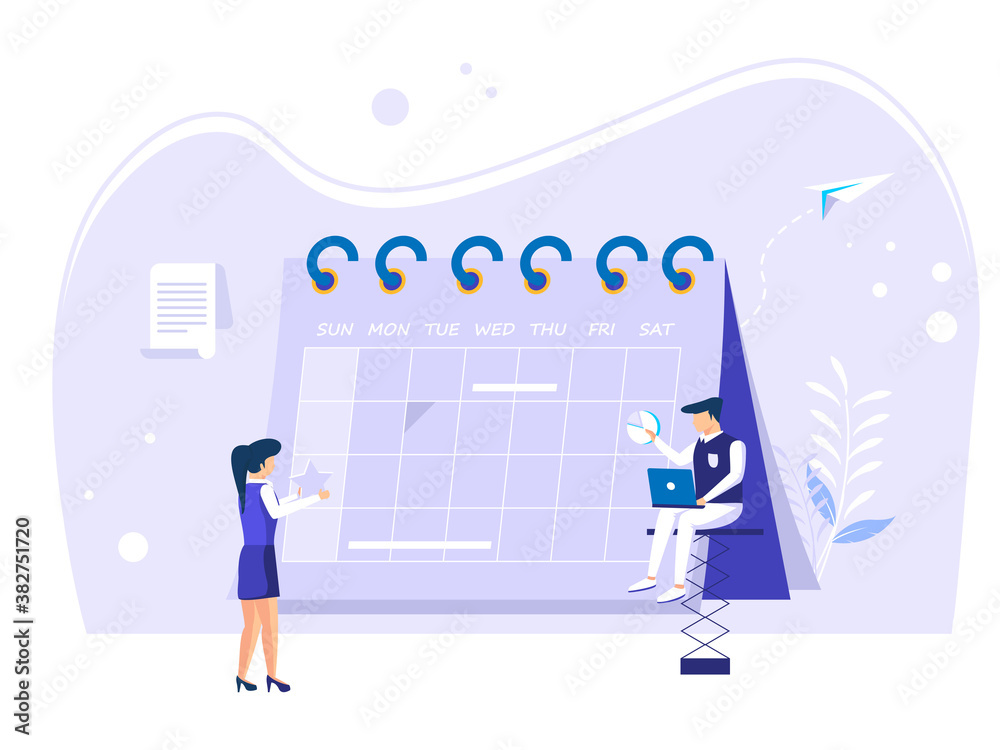 Planning concept. time schedule by filling in the time schedule. vector ...